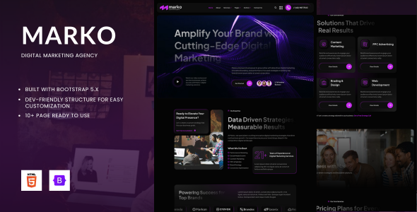 Marko - Digital Marketing Agency HTML Bootstrap 5 Template by Fox_Creation